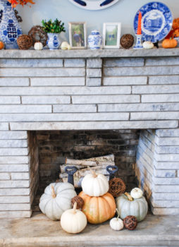 My Blue & White Fall Mantel + DIY Monogram Sign - Pender & Peony - A ...
