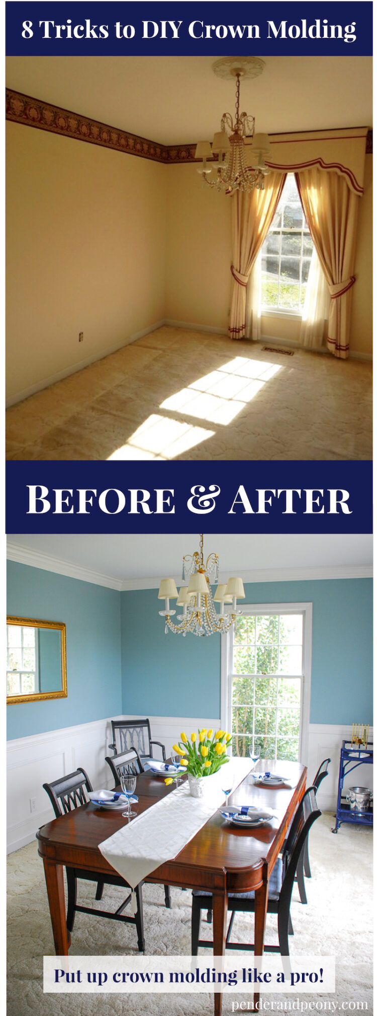 8 Tricks to DIY Crown Molding - Pender & Peony - A Southern Blog
