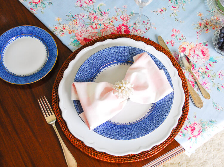 Spring Table Setting in Pink & Blue - Pender & Peony - A Southern Blog