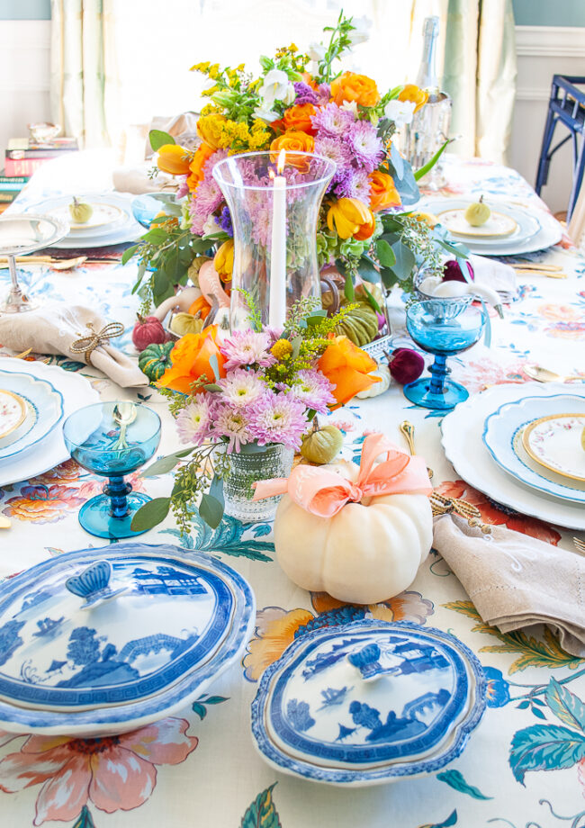 A Fall Table with Pastel Hues & Pretty Chintz - Pender & Peony - A ...