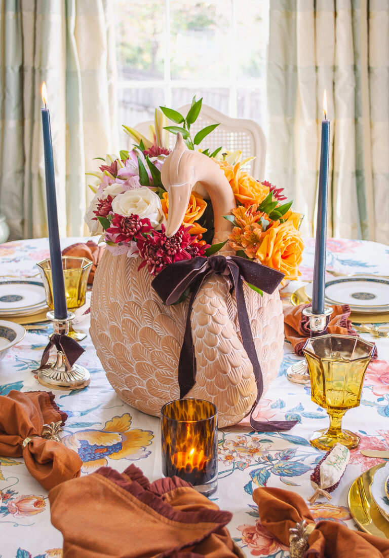 A Swan Centerpiece for Thanksgiving – Pender & Peony