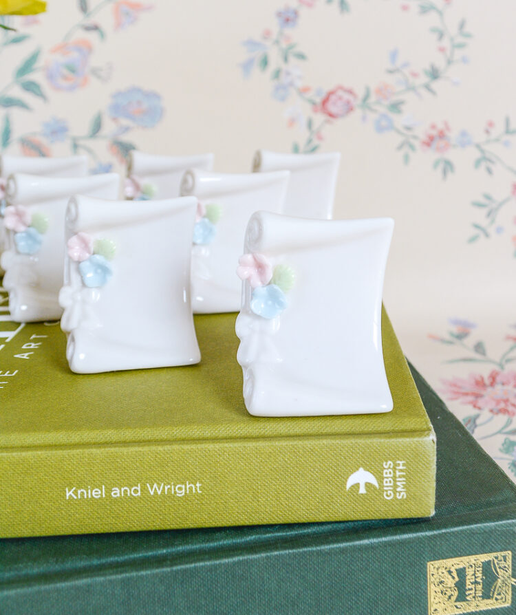Set of 8 Ceramic Floral Place Cards - Pender & Peony - A Southern Blog