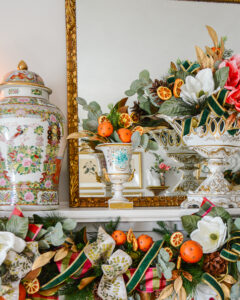 Antique Pair of Old Paris Urns, Green & Pink Floral Design - Pender ...