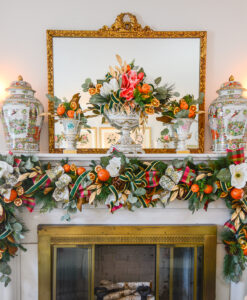 Antique Pair of Old Paris Urns, Green & Pink Floral Design - Pender ...