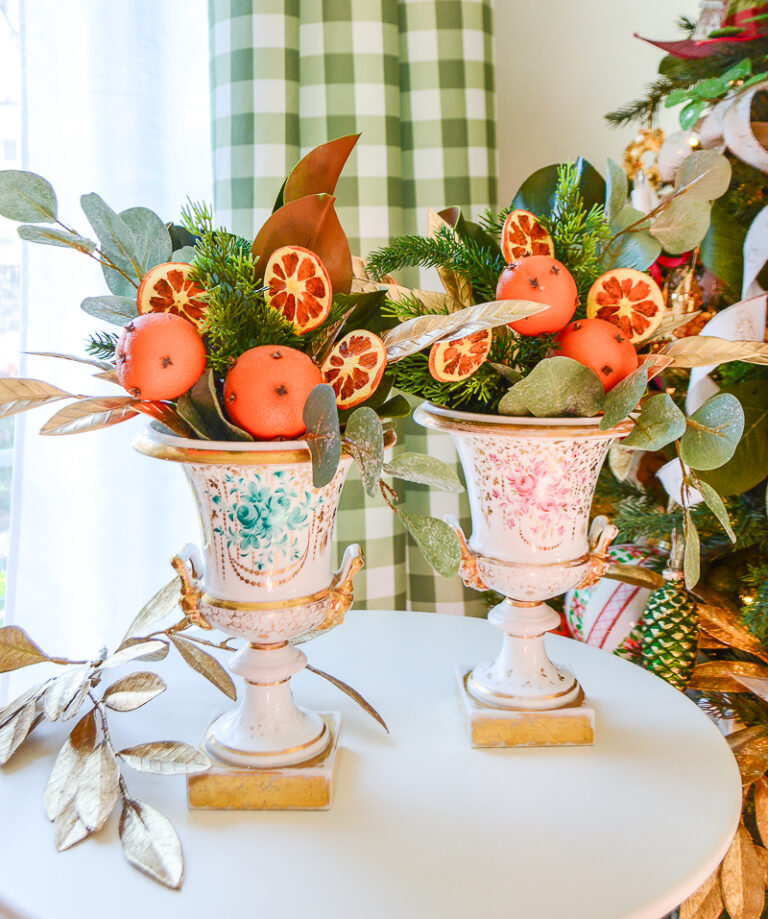 Antique Pair of Old Paris Urns, Green & Pink Floral Design - Pender ...