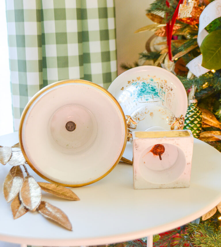 Antique Pair of Old Paris Urns, Green & Pink Floral Design - Pender ...