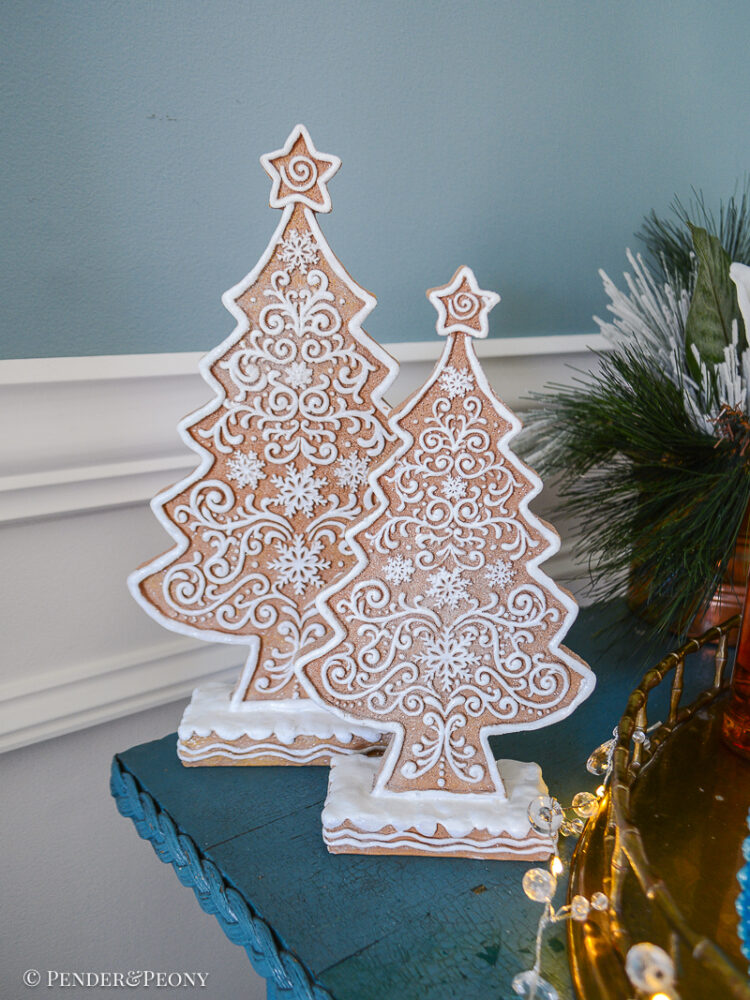 Frosted Gingerbread Trees, Set of 2 – Pender & Peony