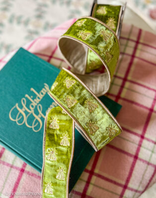 Green Velvet Bee Ribbon - Pender & Peony - A Southern Blog