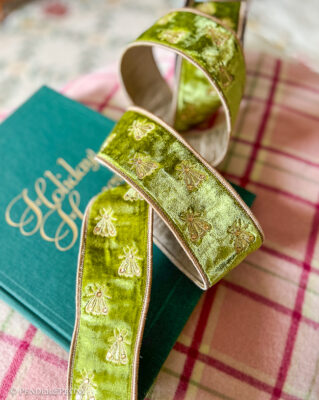 Green Velvet Bee Ribbon - Pender & Peony - A Southern Blog
