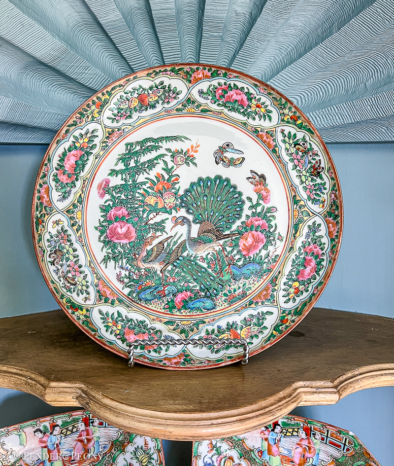 Antique Rose Canton Peacock Plates - Pender & Peony - A Southern Blog