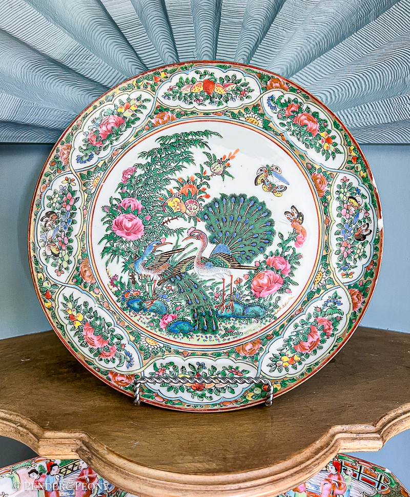 Antique Rose Canton Peacock Plates - Pender & Peony - A Southern Blog