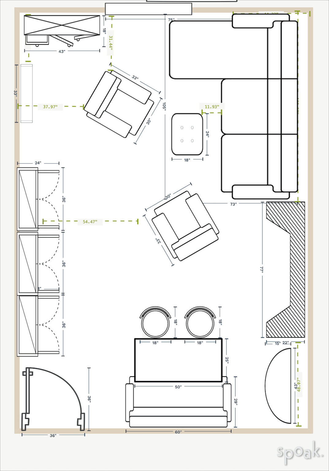 Family Room Floor Plan – Pender & Peony
